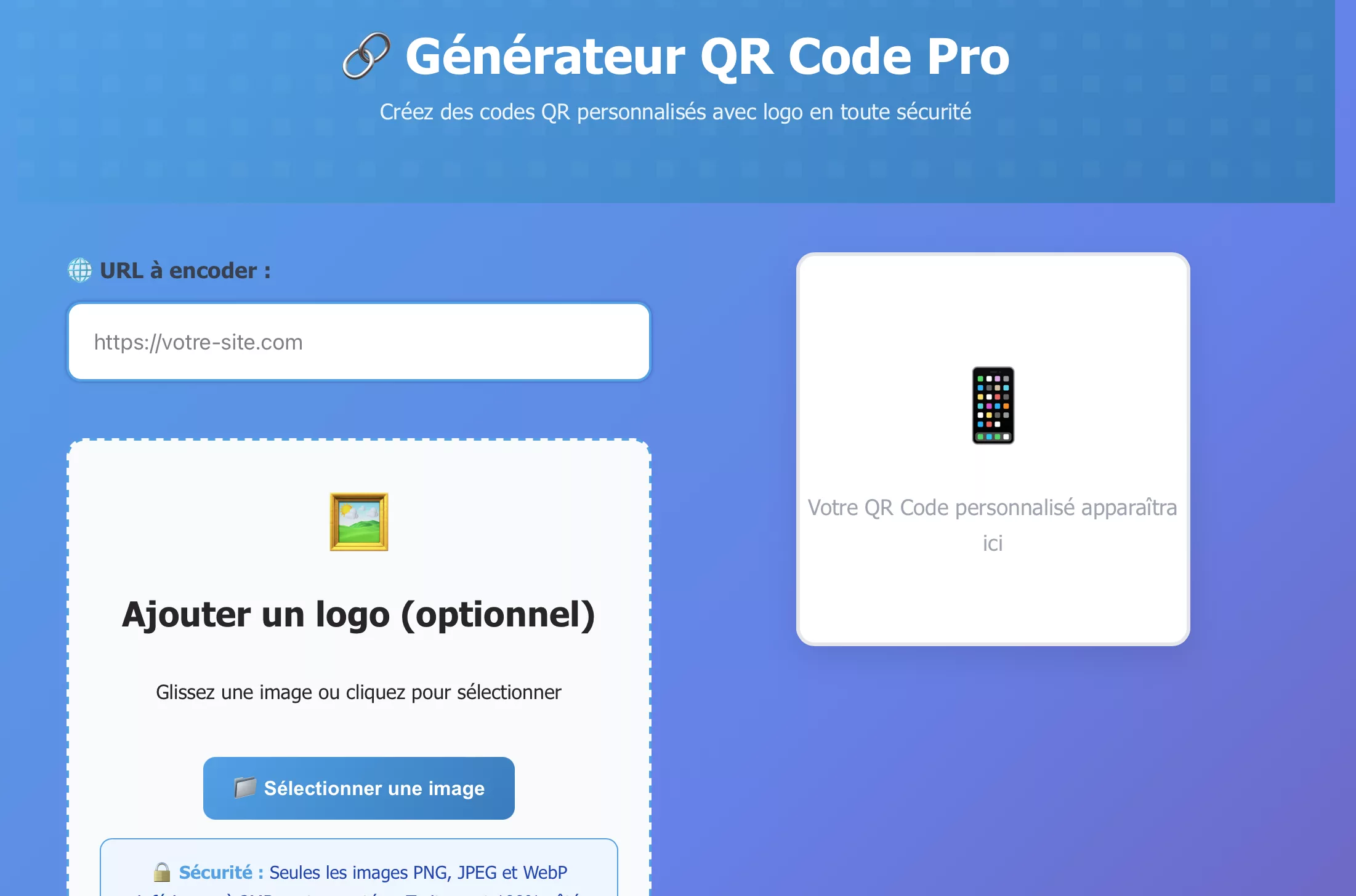 Générateur de QR Code Personnalisé avec Logo