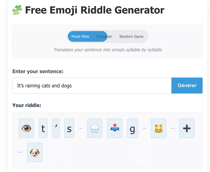 Free Emoji Riddle Generator 😊